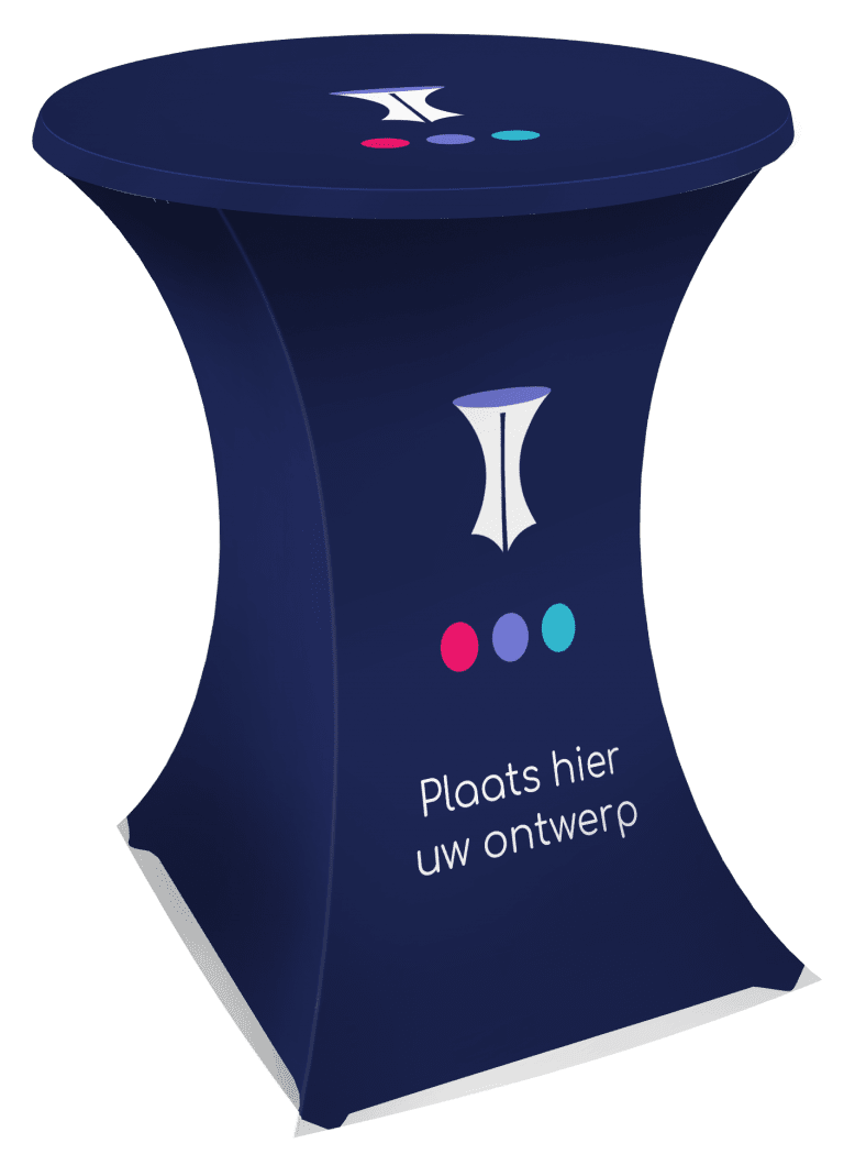 Bedrukte statafelrokken, statafelhoezen met logo of foto...